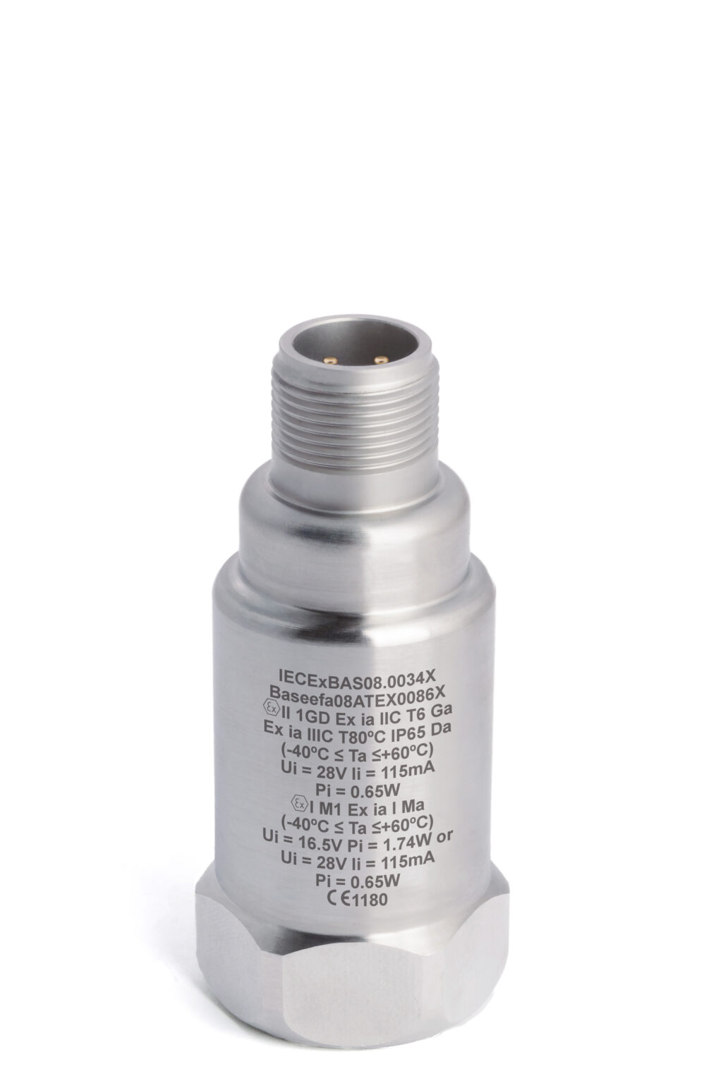 HS-420I/M - Top Exit - 2 Pin MS Intrinsically Safe Accelerometer ...